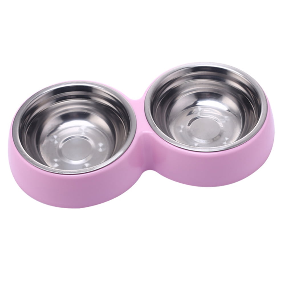 Laklulu Candy Color Pet Stainless Steel Double Bowl Dog Bowl Cat Basin ...