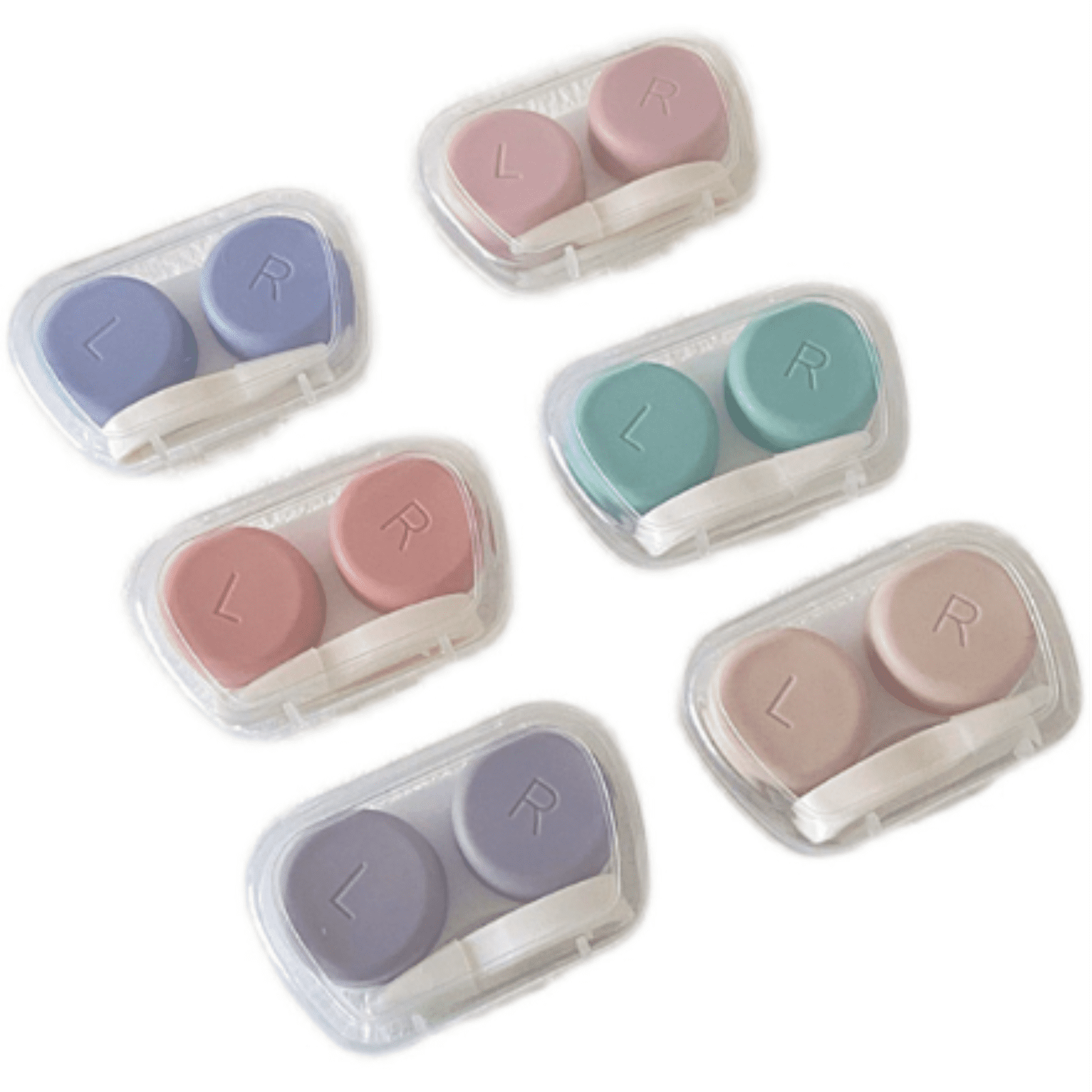 Candy Color Portable Contact Lens Case Contacts Storage Case 6 Pairs ...