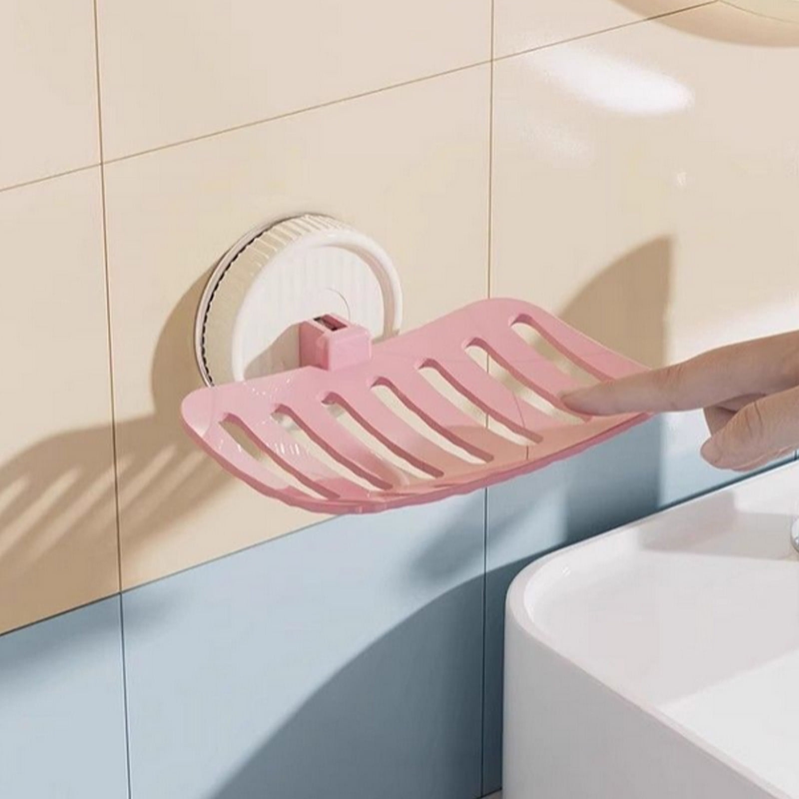 Candy Color Suction Cup Soap Box,No Hole Bathroom Soap Boxes,Dopamine ...