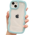 Candy Color Wavy Border Transparent Shockproof Phone Case for iPhone 14 ...