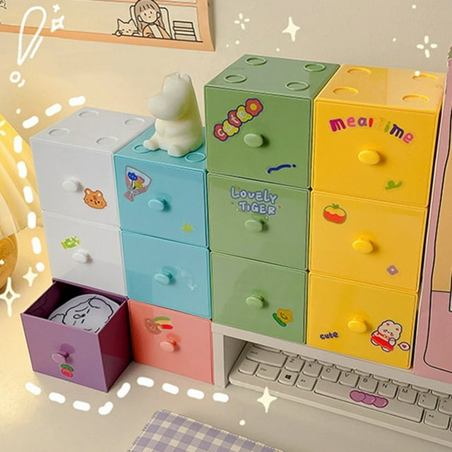 Candy Colored Brick Storage Box Can Be Stacked Table Drawer Storage Box ...