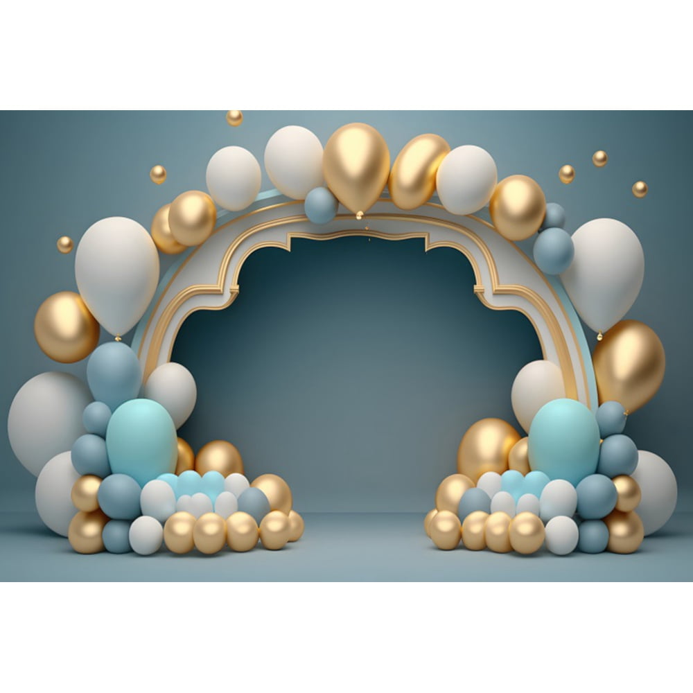 Candy Colorful 3D Balloon Arch Backdrops Princess Castle Baby Birthday ...