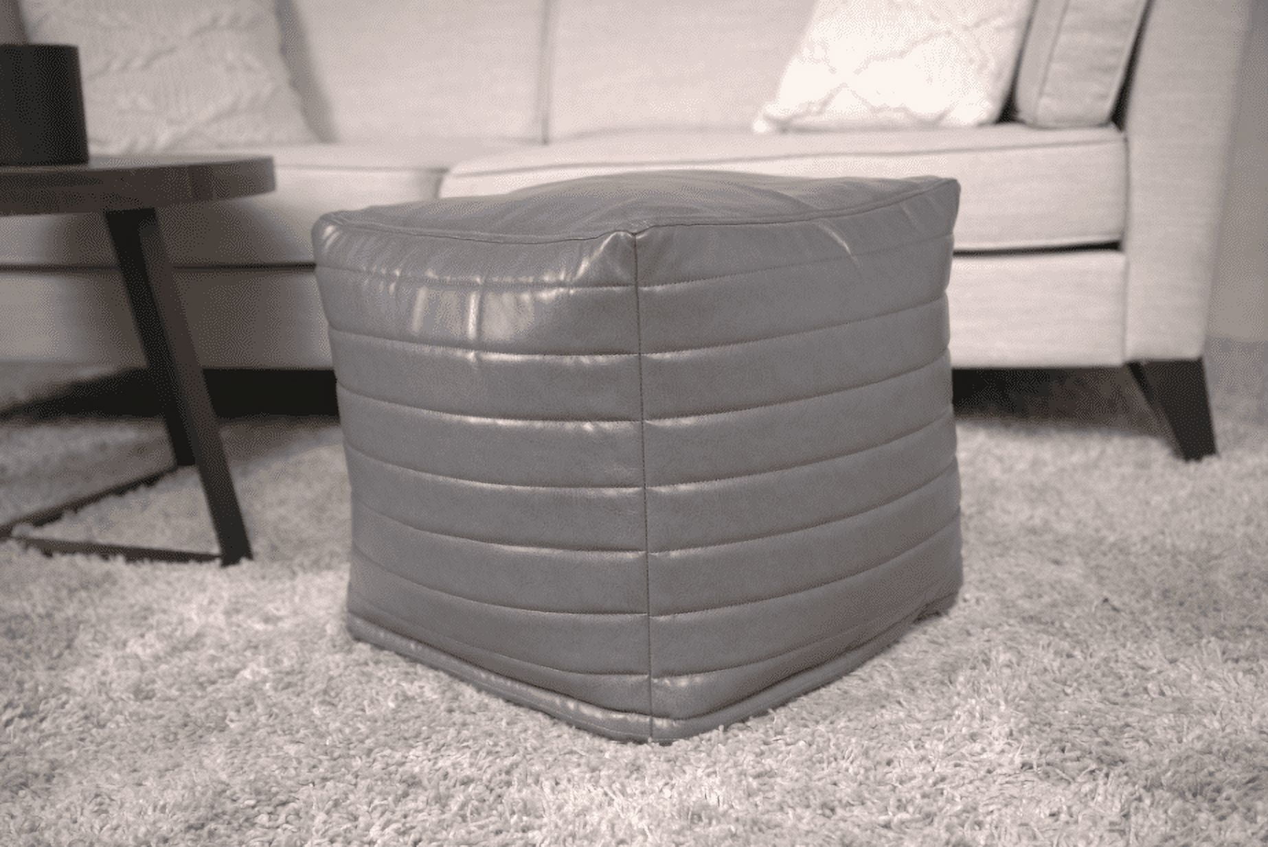 Storage Ottomans Candy Contemporary Faux Leather Suqare Pouf, Gray,Leather Ottomans - Walmart.com