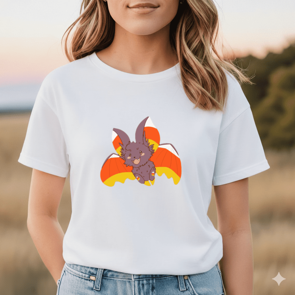 Candy Corn Bat Cutie Cute Retro Sweet Treat Halloween Art Unisex T ...