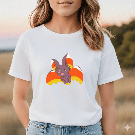 Candy Corn Bat Cutie Cute Retro Sweet Treat Halloween Art Unisex T ...
