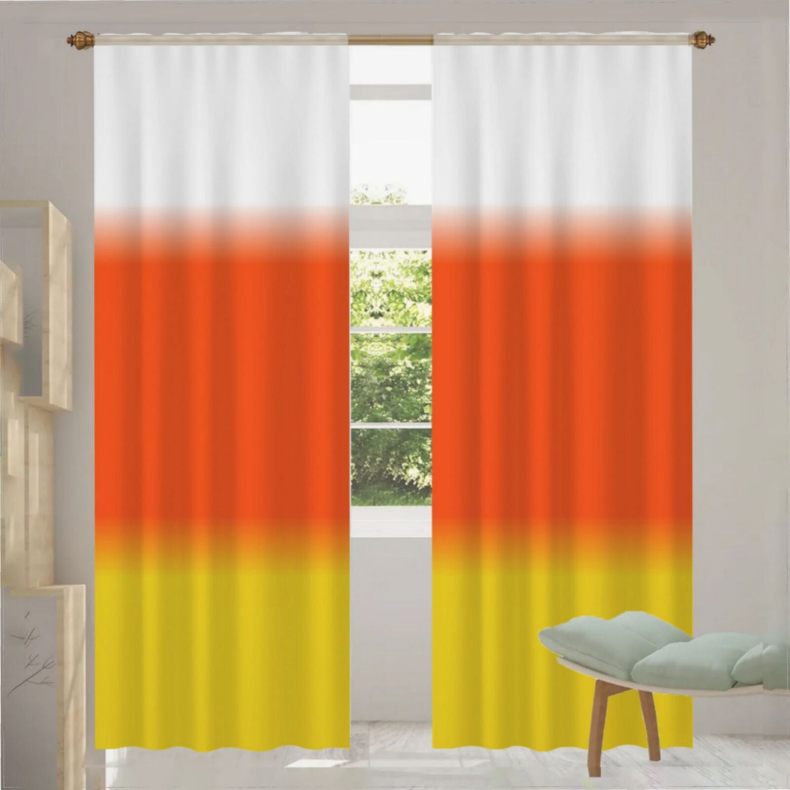 Candy Corn Colors Ombre Curtains for Living Room Bedroom Decor ...