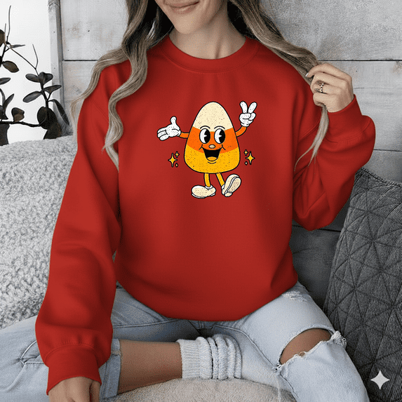 Candy Corn Costume Funny Retro Halloween Outfit Art Sweatshirt V10192 ...