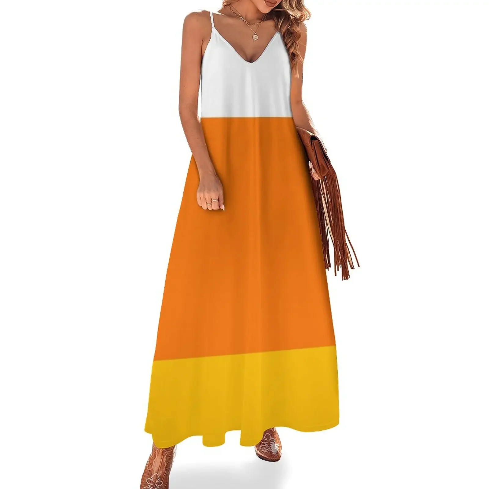 Candy Corn Costume Sleeveless Dress dress women elegant luxury elegant ...