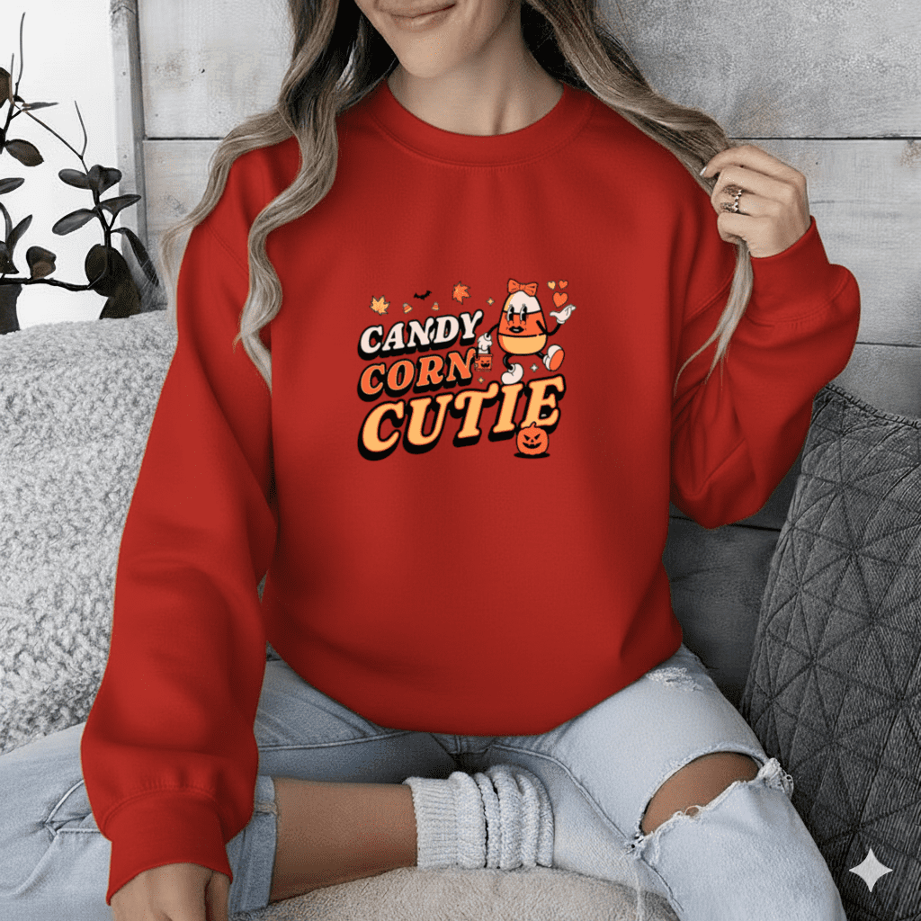 Candy Corn Cutie Retro Autumn Sweet Treat Funny Candy Humor Sweatshirt ...