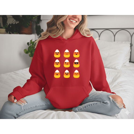 Candy Corn Face Funny Expression Sweet Treat Emoji Art Hoodie Shirt, up ...
