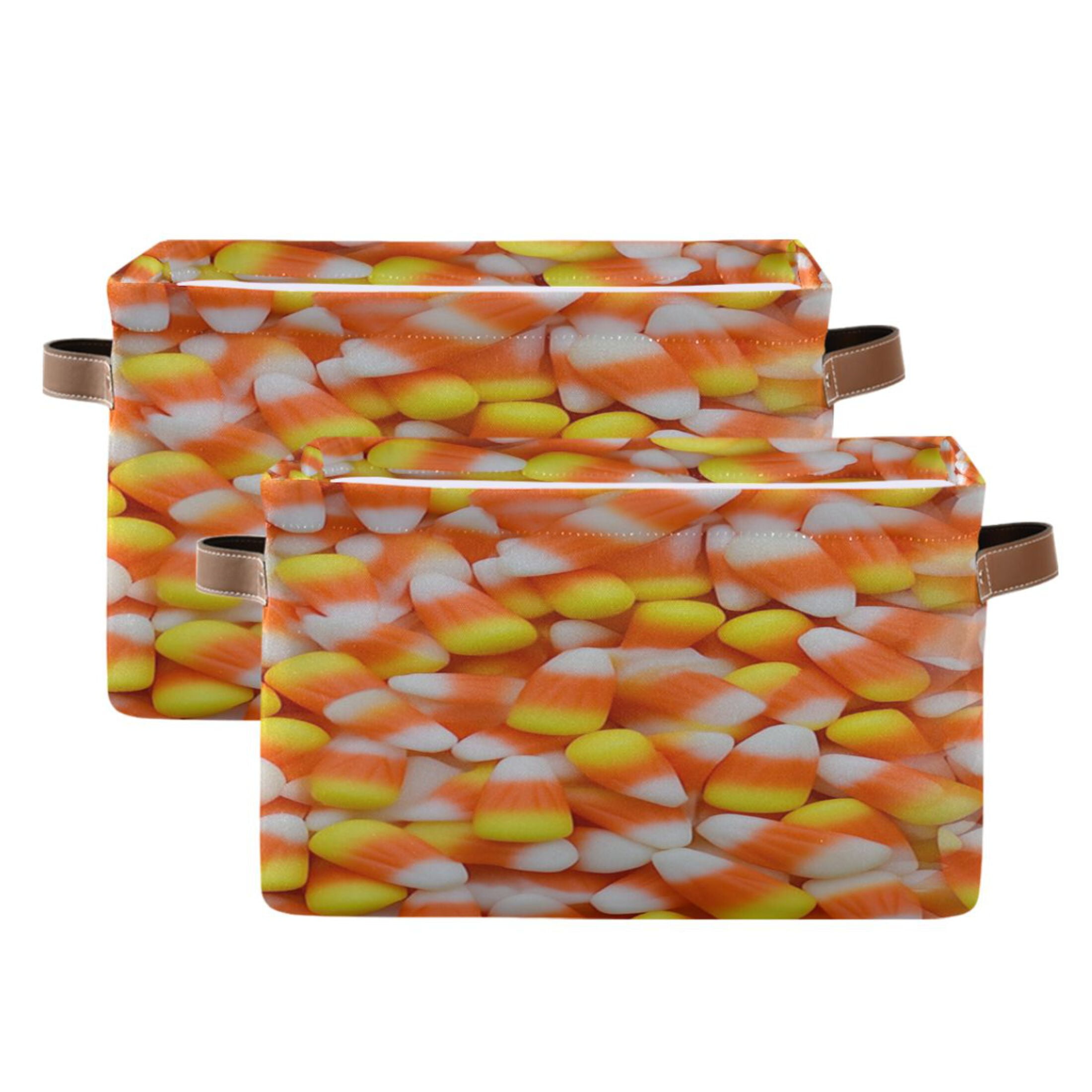 Candy Corn Foldable Storage Basket,Canvas Fabric Foldable Storage Bins ...