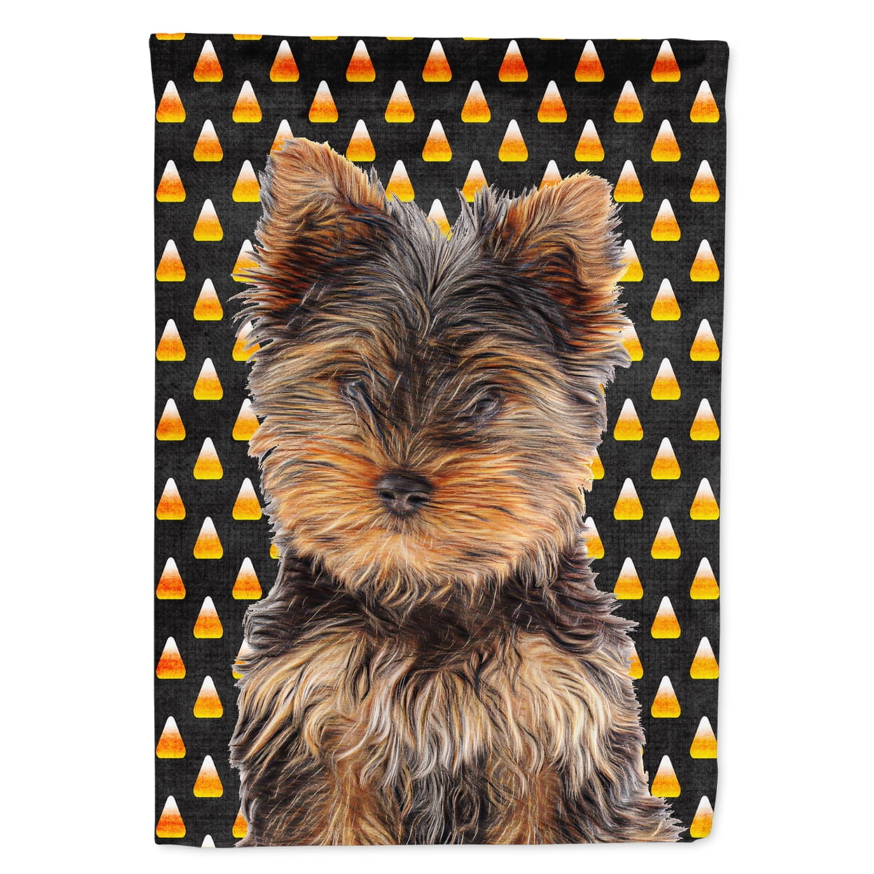 Candy Corn Halloween Yorkie Puppy / Yorkshire Terrier House Flag ...