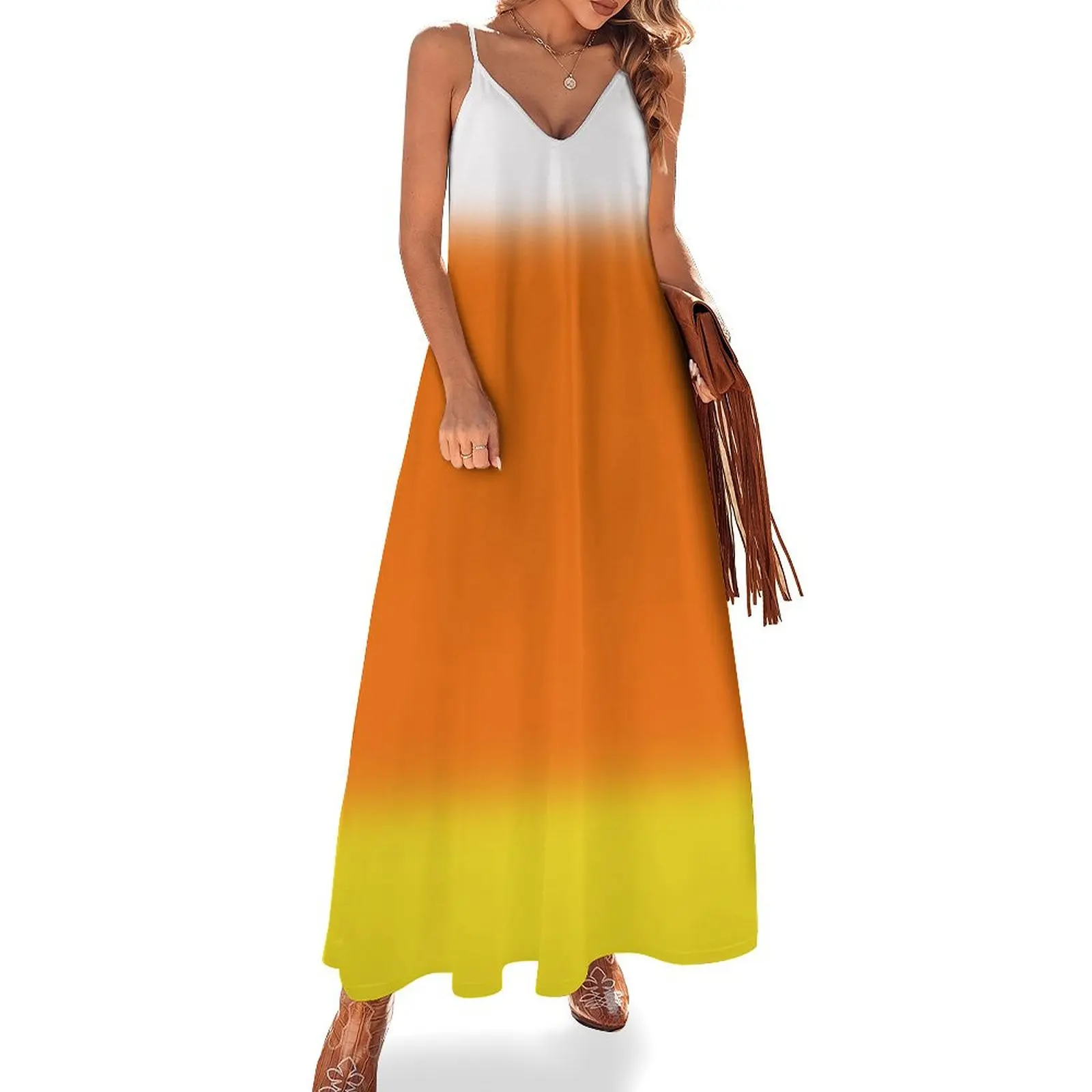 Candy Corn Ombre Sleeveless Dress dress for woman prom dresses024 ...