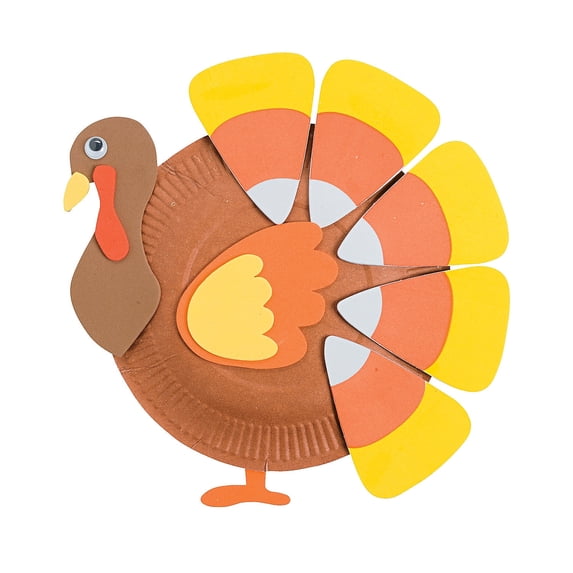 Candy Corn Paper Plate Turkey Craft Kit- Craft Kits - 12 Pieces ...