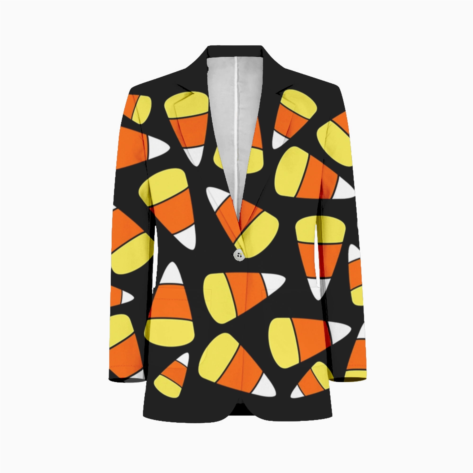 Candy Corn Pattern Halloween Customized Men's Suits full man Shawl ...