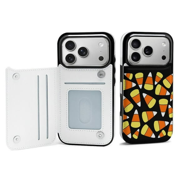 Candy Corn Pattern Halloween Leather Wallet Case for iPhone13 Wallet ...