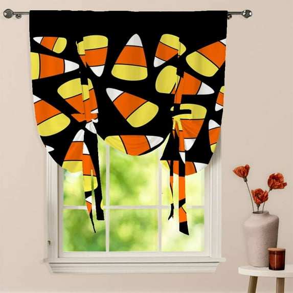 Candy Corn Pattern Halloween Window Curtain for Living Room Roman ...