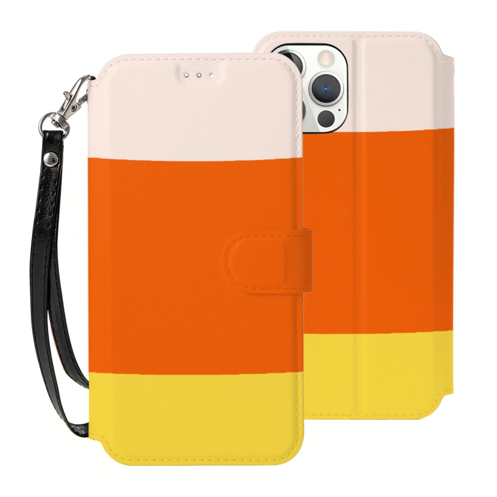 Candy Corn Pattern Leather Wallet Phone Case Wallet Case for iPhone 12 ...