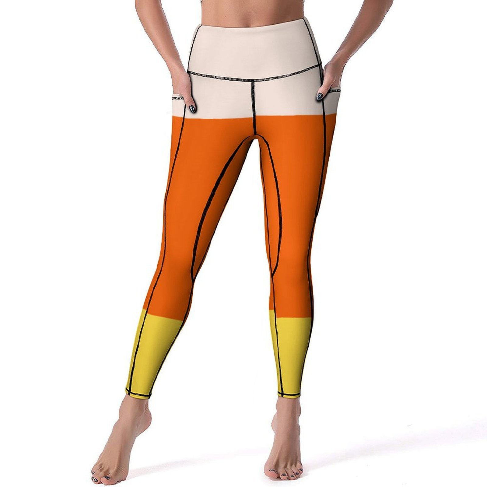 Candy Corn Pattern Pants Leggings for Fitness Fitness Woman Leginsy ...