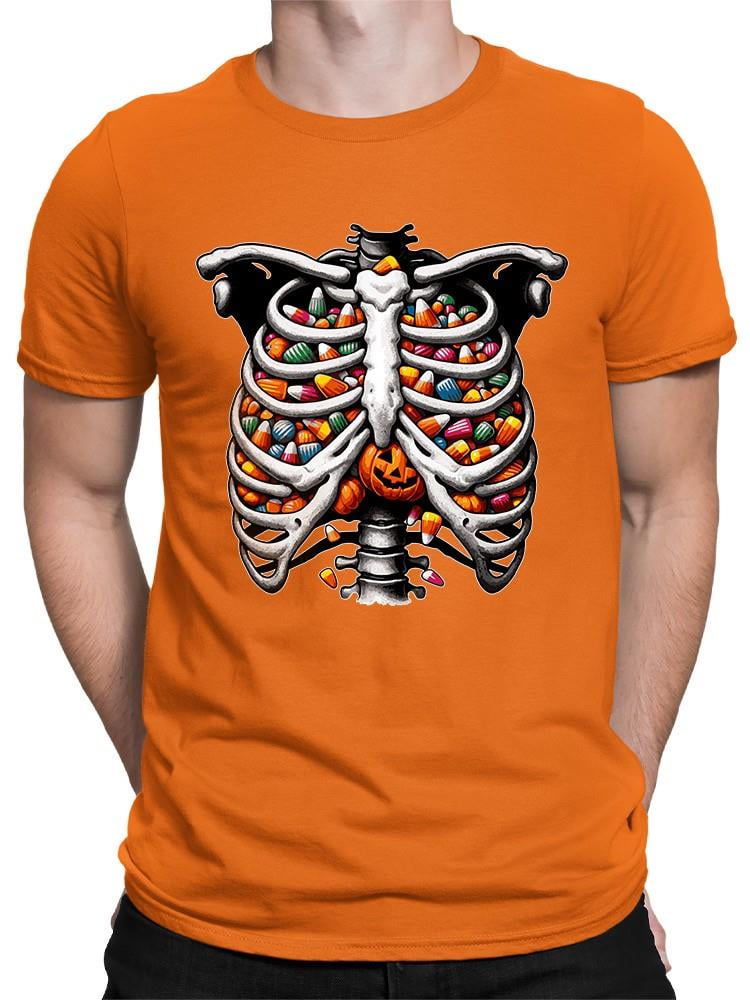 Candy Corn Skeleton Ribcage Halloween Graphic - Men's T-shirt - Walmart.com