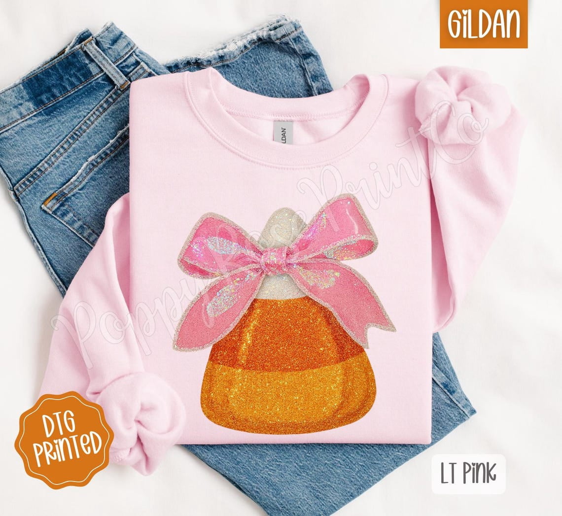 Candy Corn Sweatshirt, Trendy Women's season Crewneck, Coquette season ...