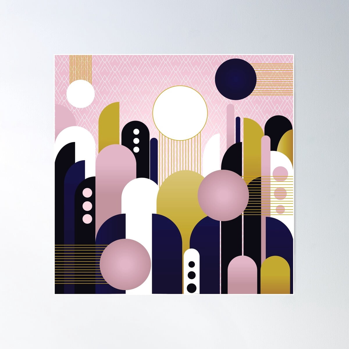 Candy Cotton Sunset-Art Deco Poster Wall Art, Modern Wall Decor For ...