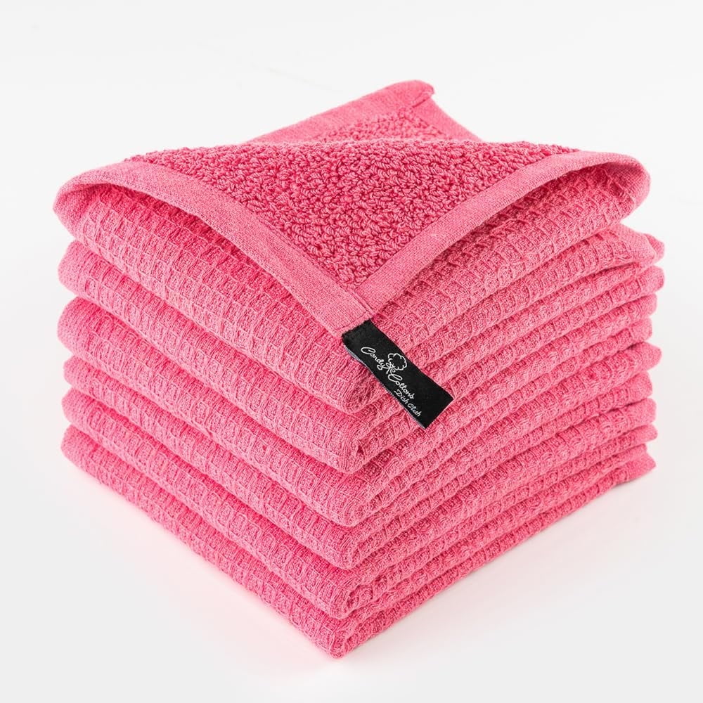 Candy Cottons Kitchen Cleaning Dish Wash Cloths Waffle Terry Design ...