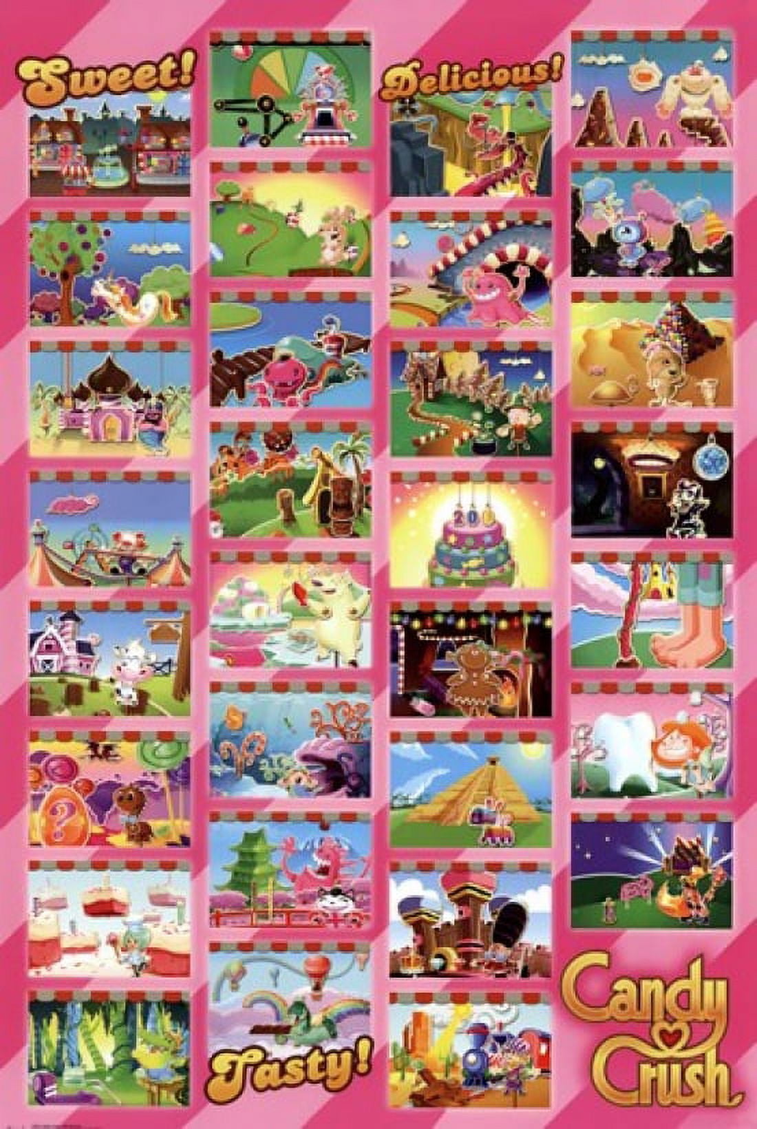 Candy Crush - Worlds Grid Poster Print (24 x 36) - Walmart.com