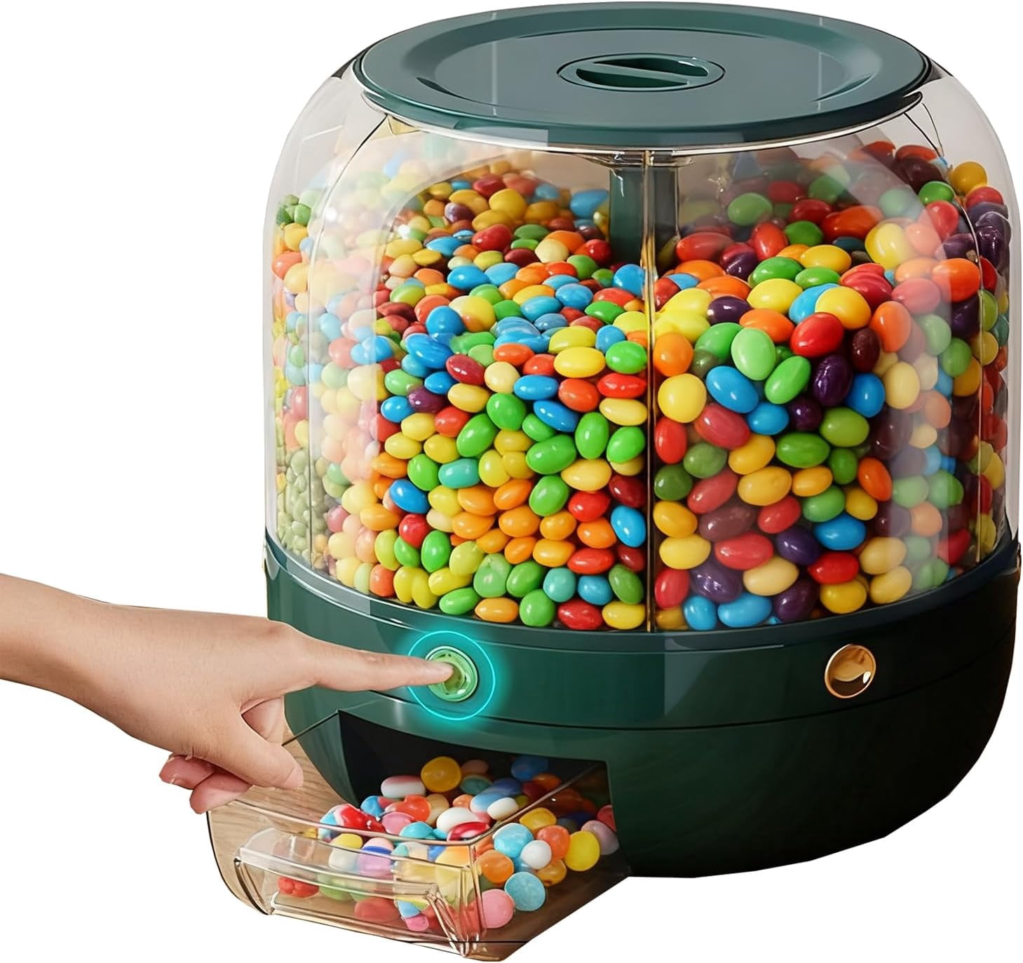 Candy Dispenser 360° Rotating, 6 Compartment Large Capacity Candy ...