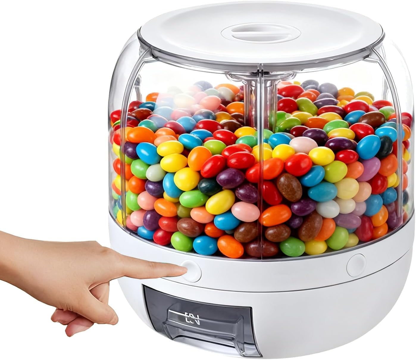 Candy Dispenser 360° Rotating, 6 Compartment Large Capacity Candy ...