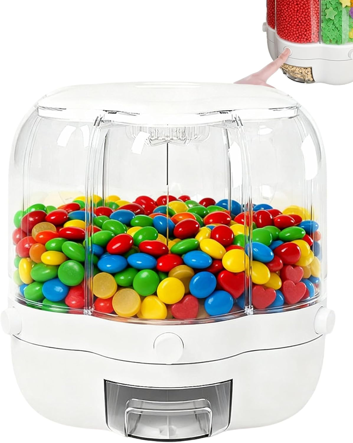 Candy Dispenser 360° Rotating with Lid, Large Capacity Kitchen and ...