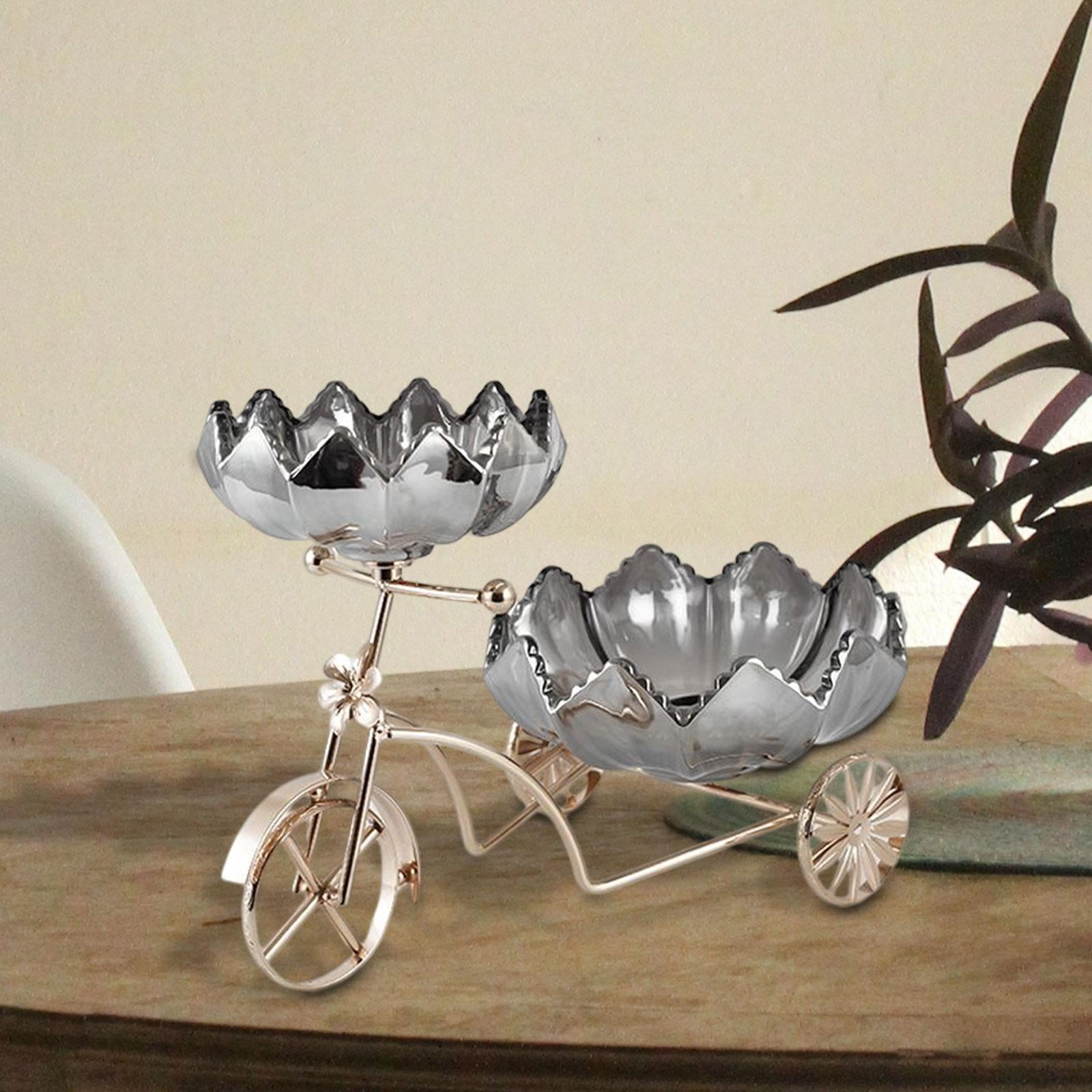 Candy Display Plate Fruit Basket Tricycle Shape Luxury 2 Layer Serving ...