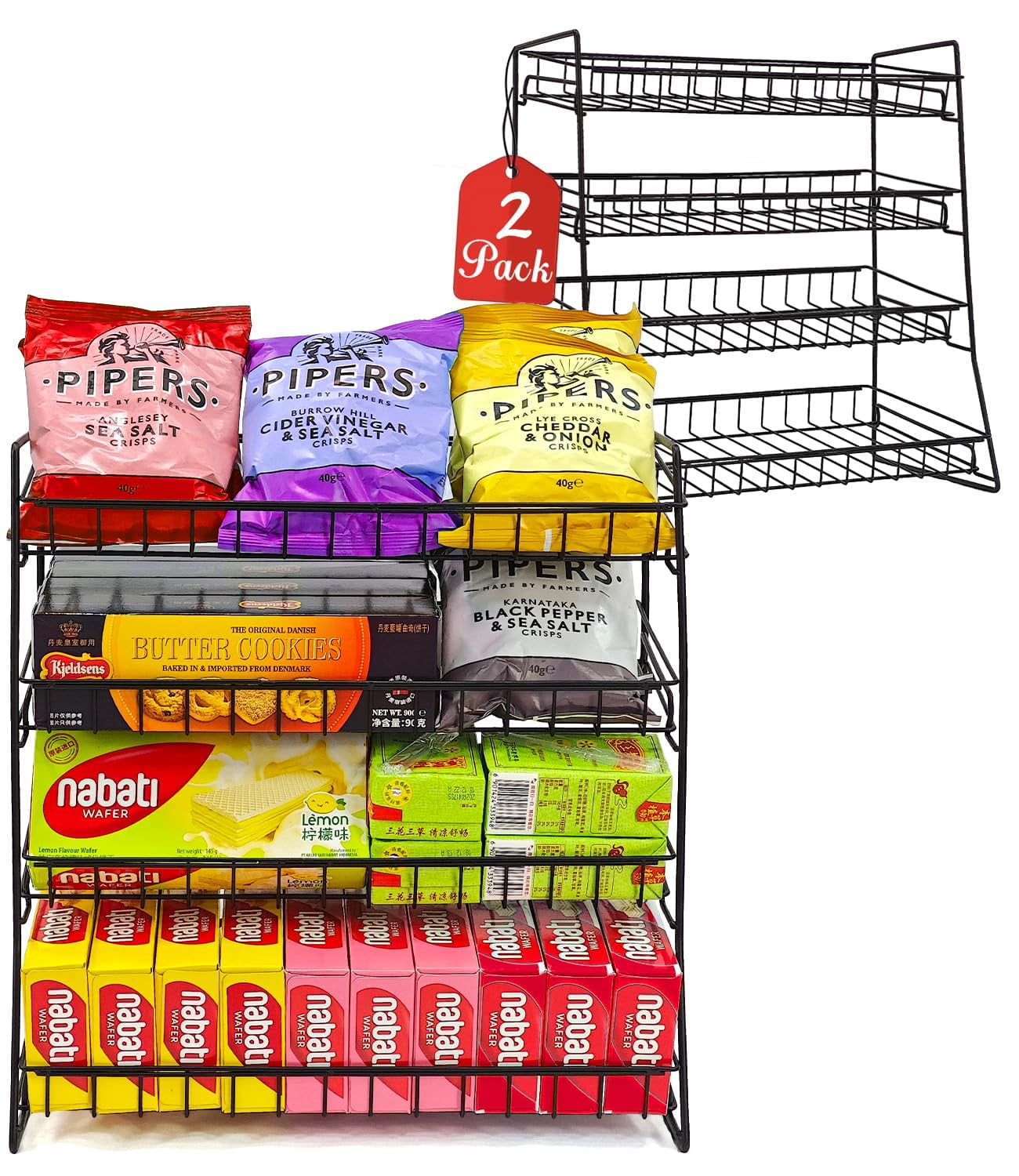 Candy Display Rack 2 Pack, Candy/Snack Organizer for Countertop, Metal ...