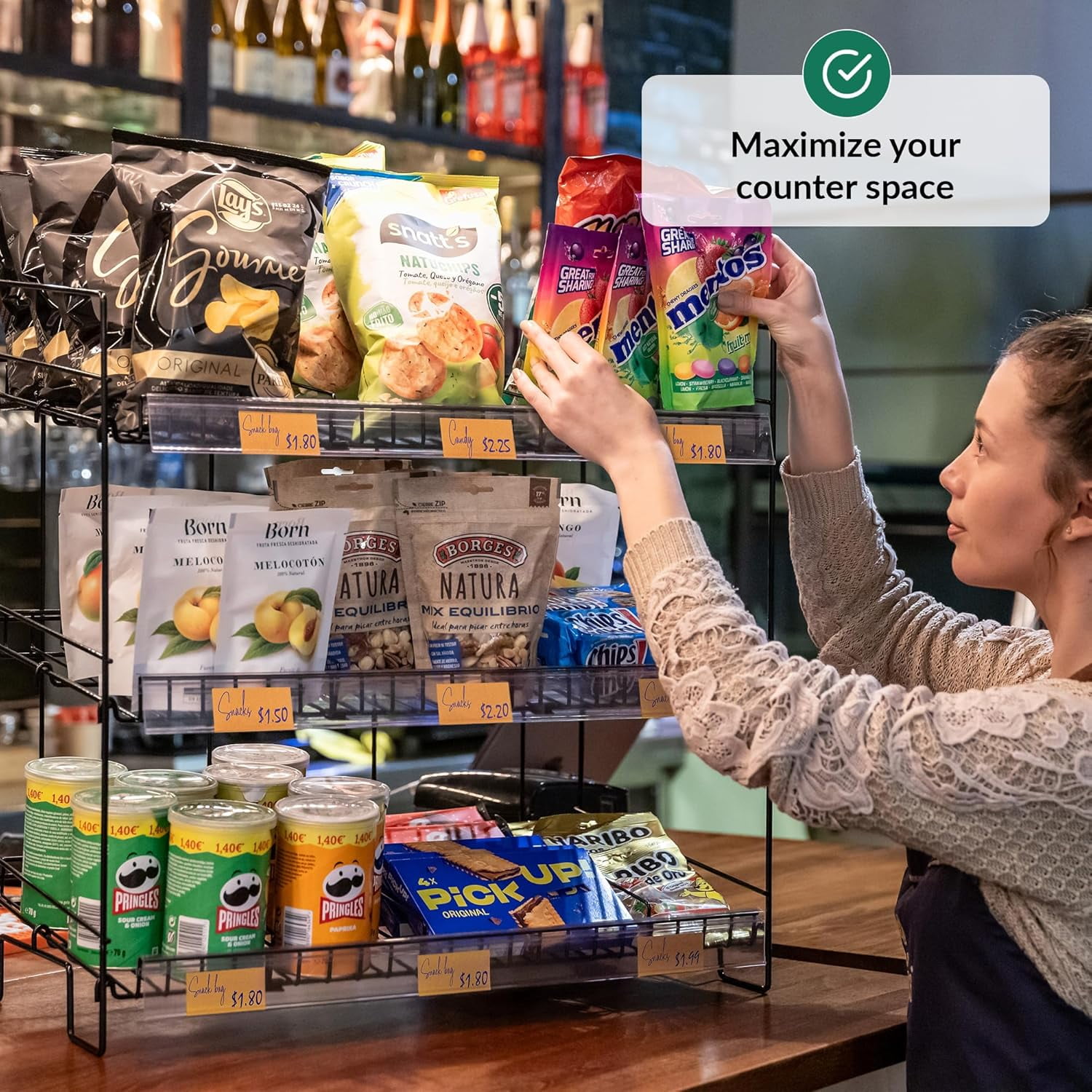 Candy Display Rack | Candy Organizer | Snack Organizer For Countertop ...