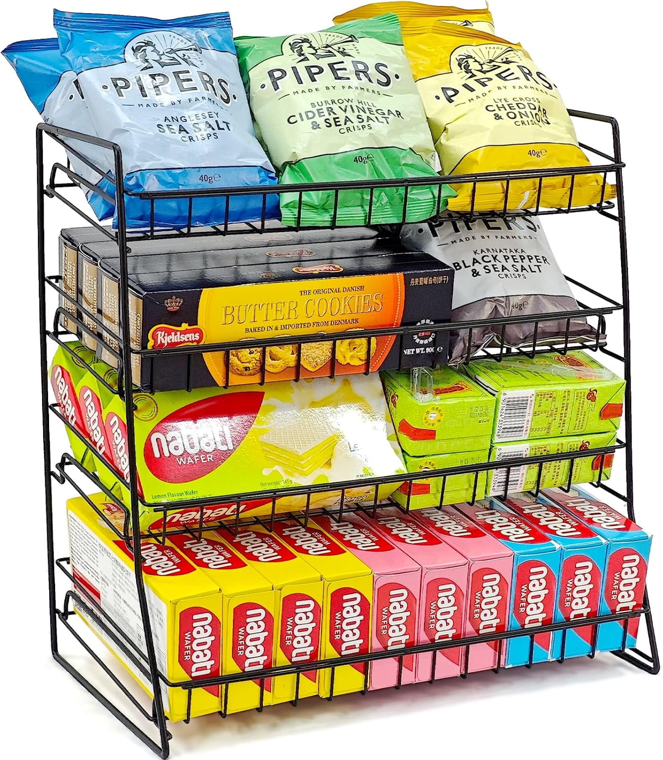 Candy Display Rack, Upgraded Metal Snack Display for Counter, Snack ...