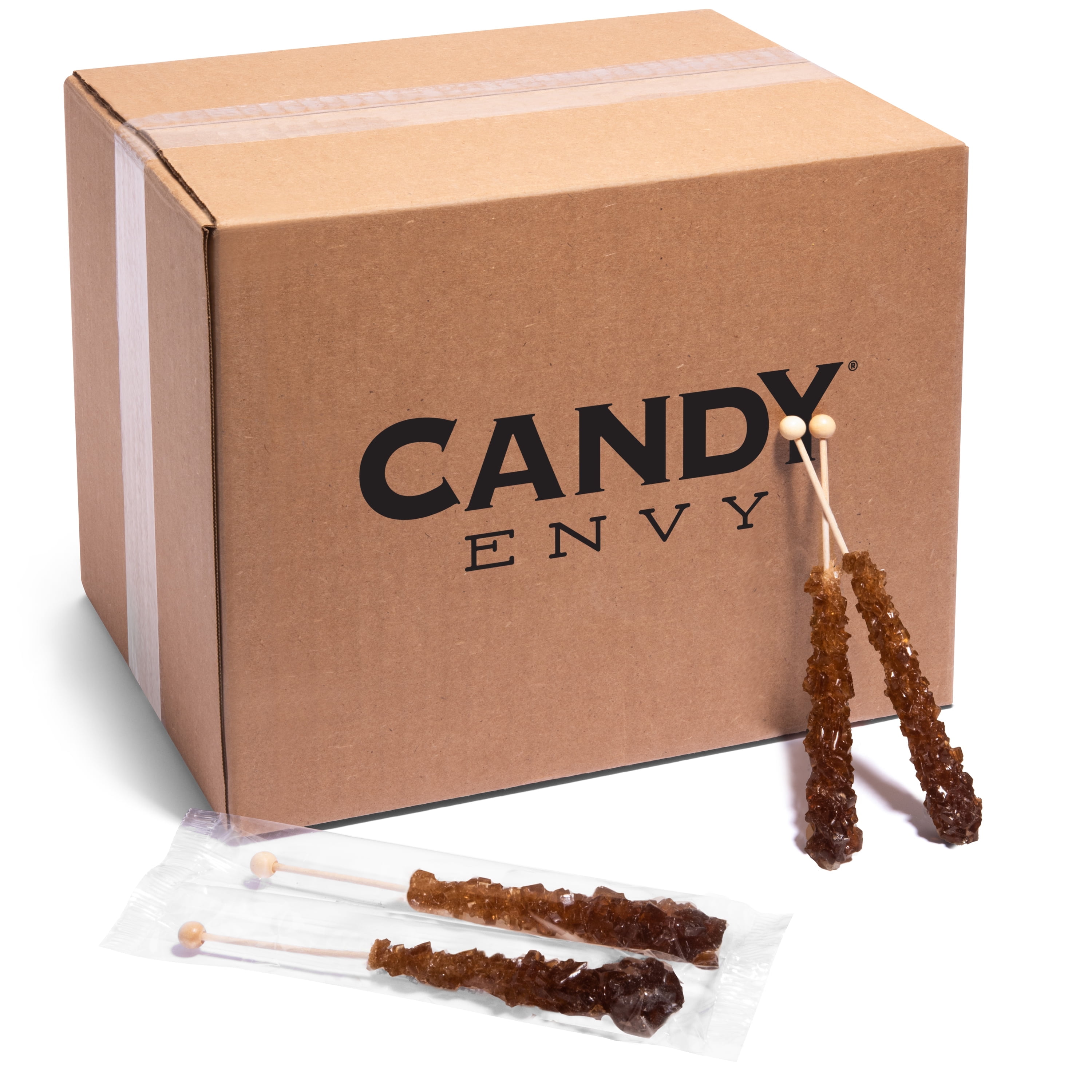 Candy Envy Amber Rock Candy Sugar Stick, Root Beer Flavor, 144 Ct ...