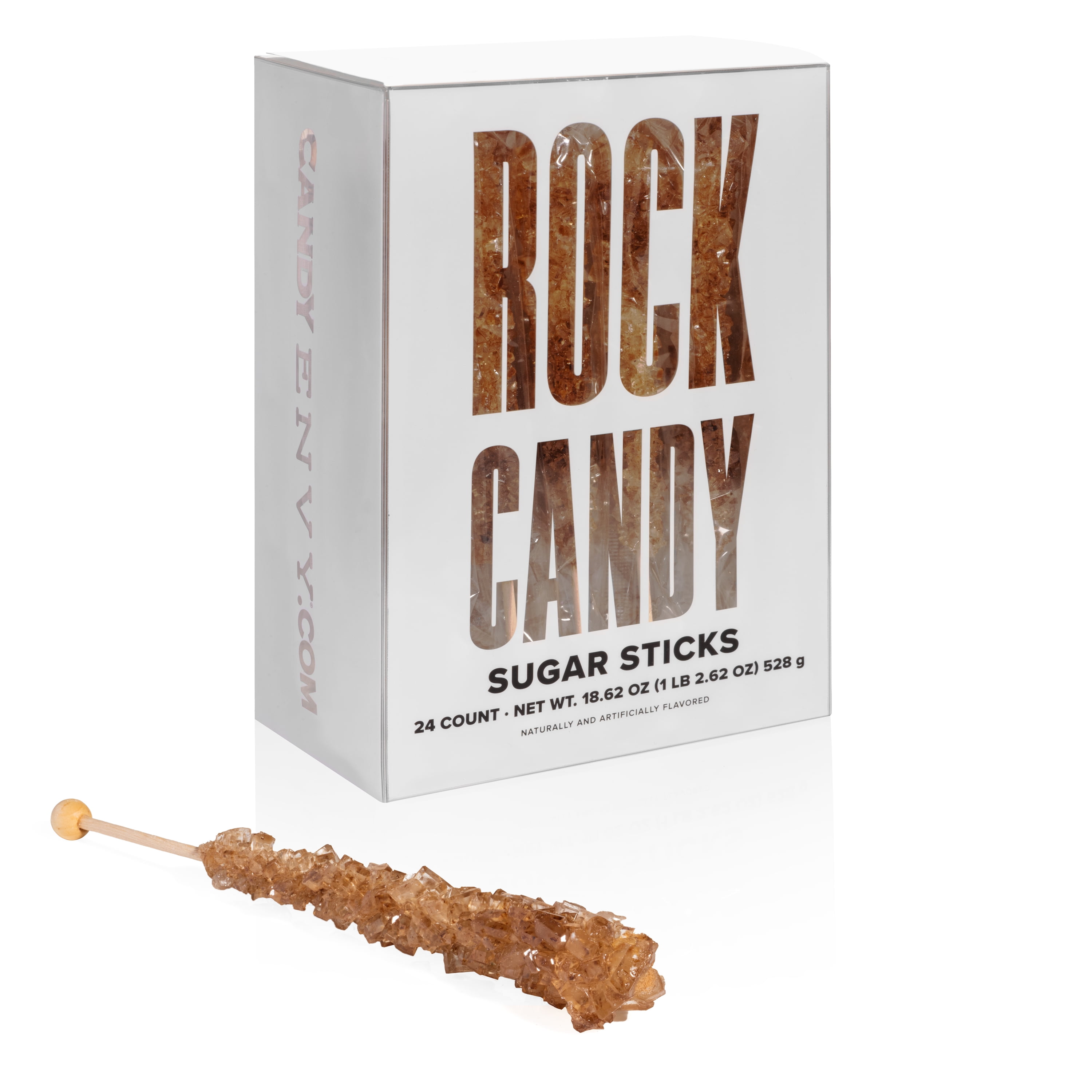 Candy Envy Amber Rock Candy Sugar Stick, Root Beer Flavor, 24 Ct ...