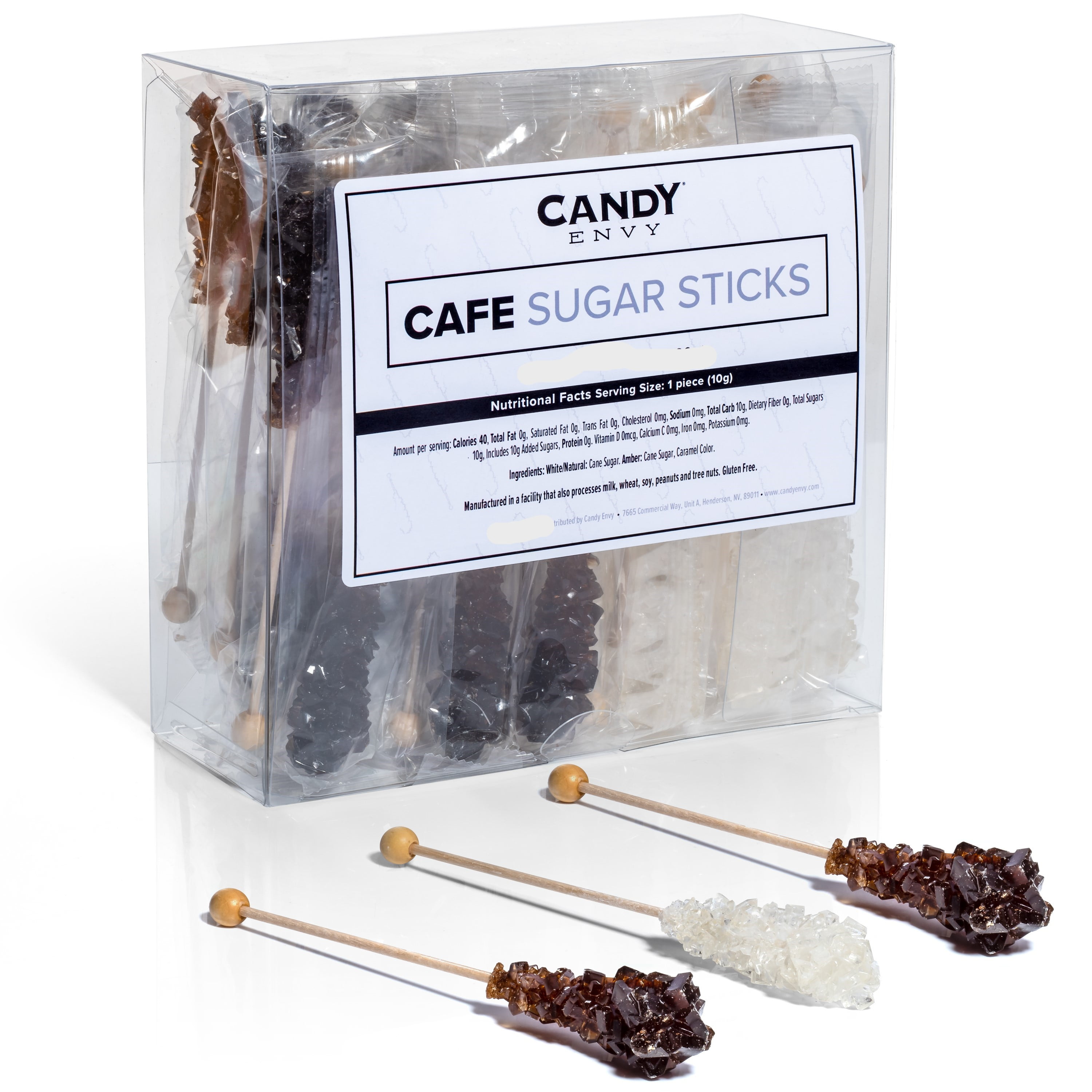 Candy Envy Amber & White Cafe Sugar Sticks, 36 Individually-Wrapped ...