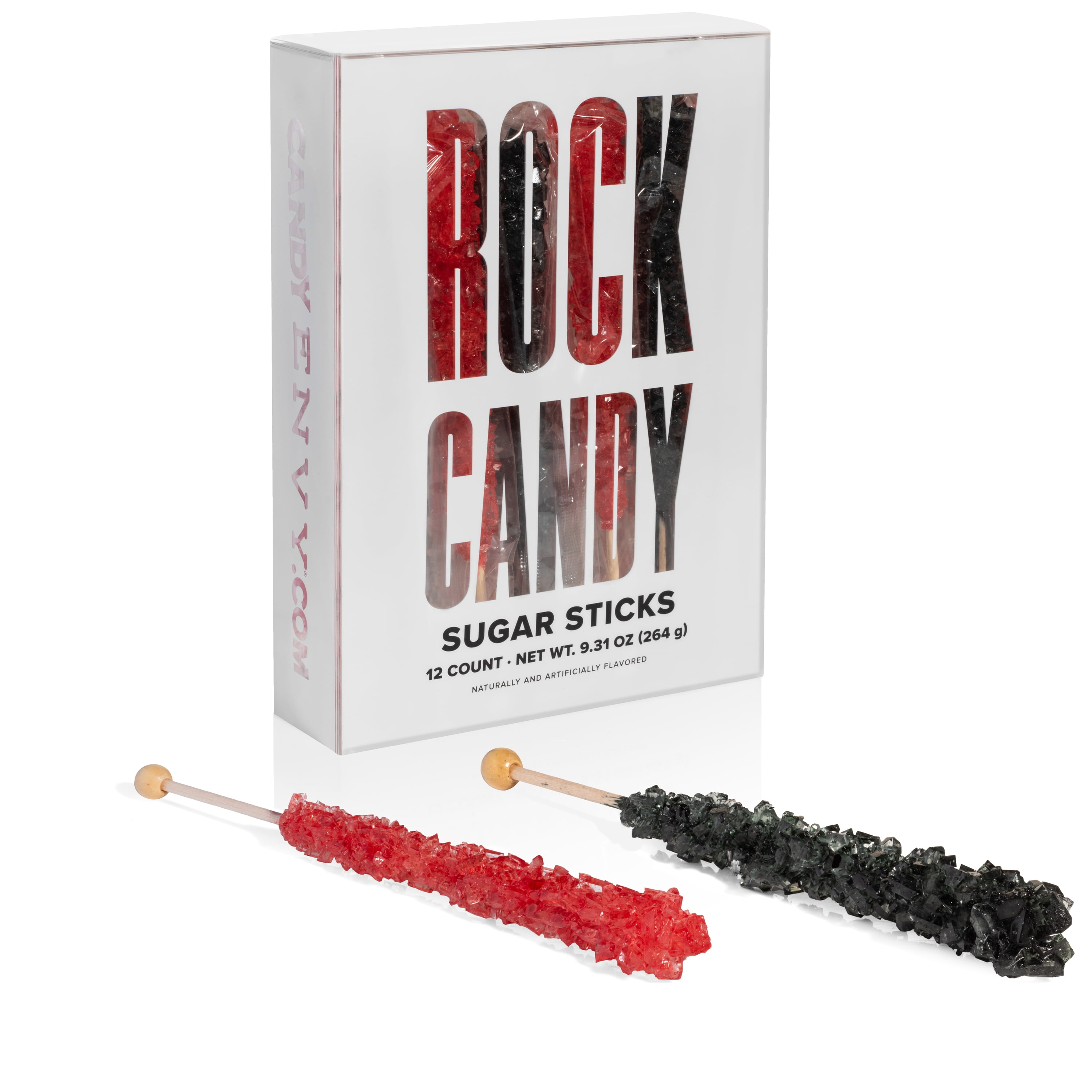 Candy Envy Black & Red Rock Candy Sugar Sticks, 12 Count, Indiv ...