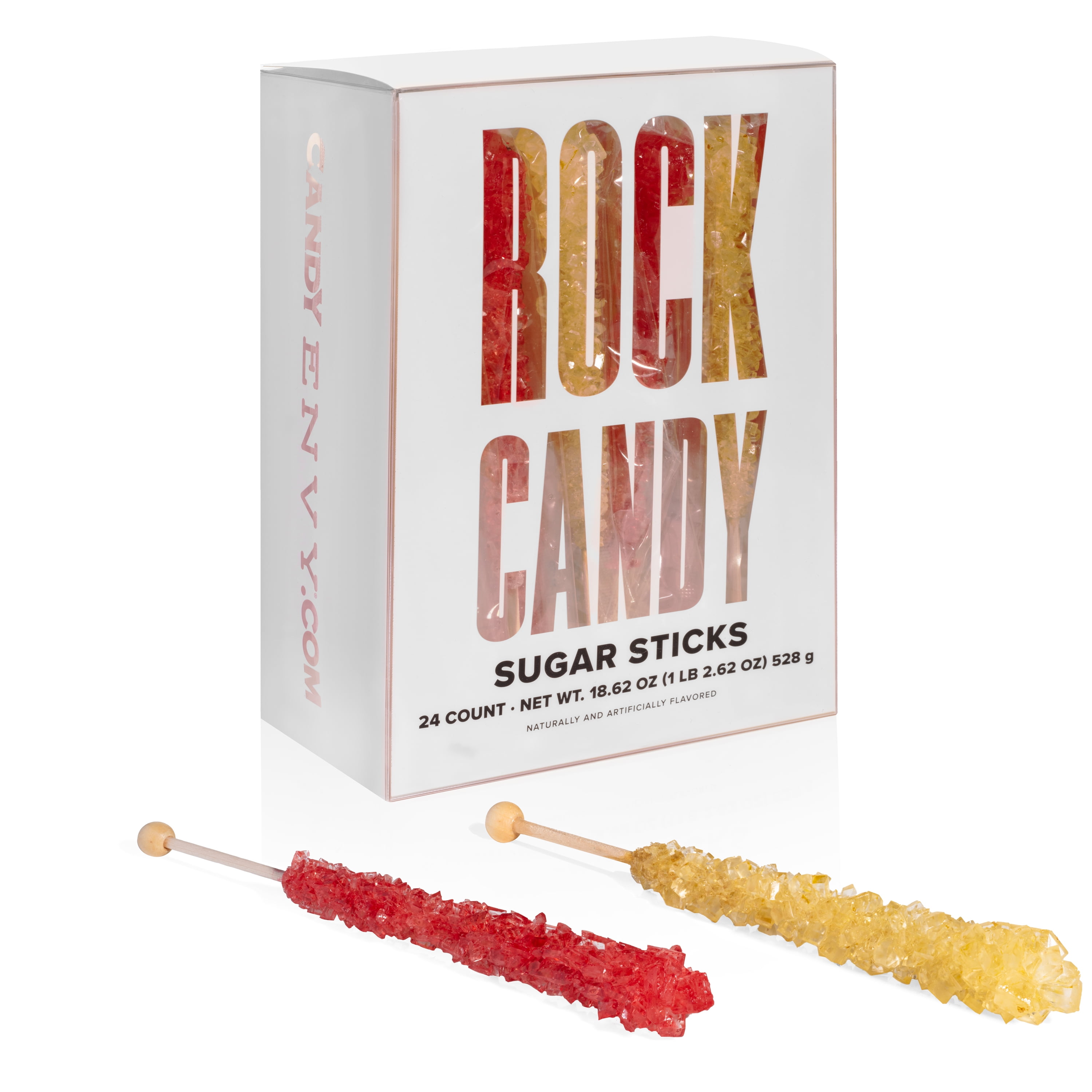 Candy Envy Gold & Red Rock Candy Sugar Sticks, 24 Count, Indiv. Wrapped ...