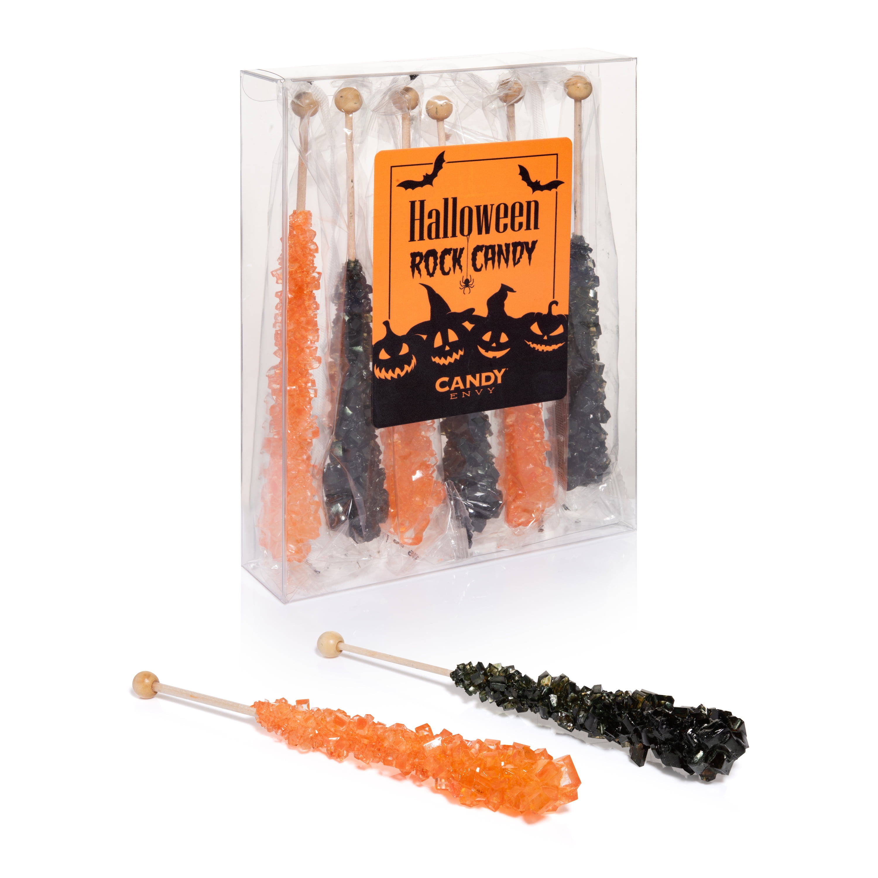 Candy Envy Halloween Rock Candy, Black and Orange, 6 Ct. Indiv. Wrapped ...