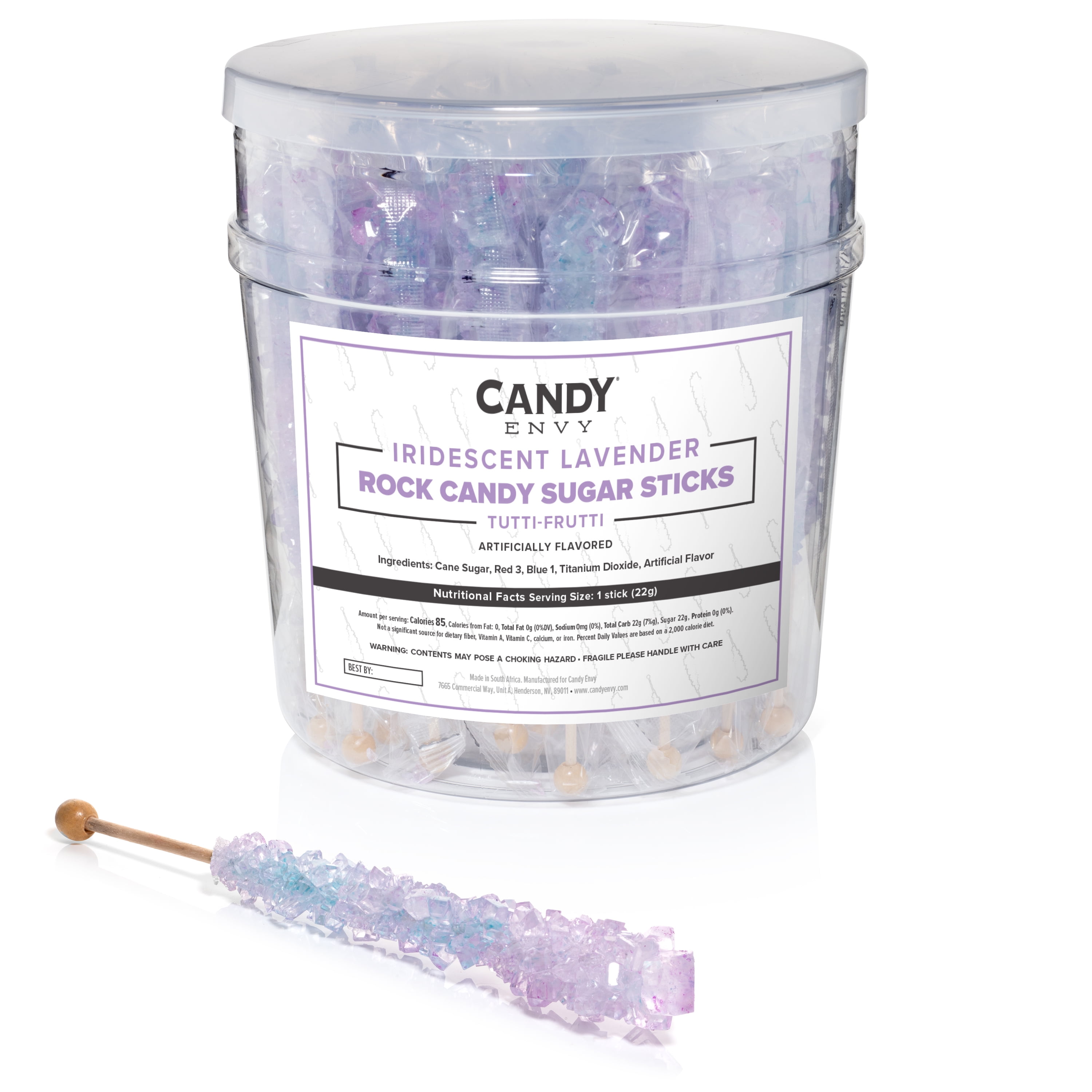 Candy Envy Iridescent Lavender Rock Candy Tutti Frutti Flavor 36 Ct ...