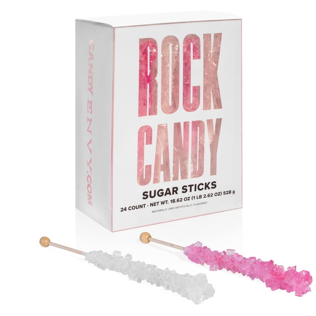 Candy Envy Rock Candy Sticks, Light Pink & White, Cherry & Sugar ...