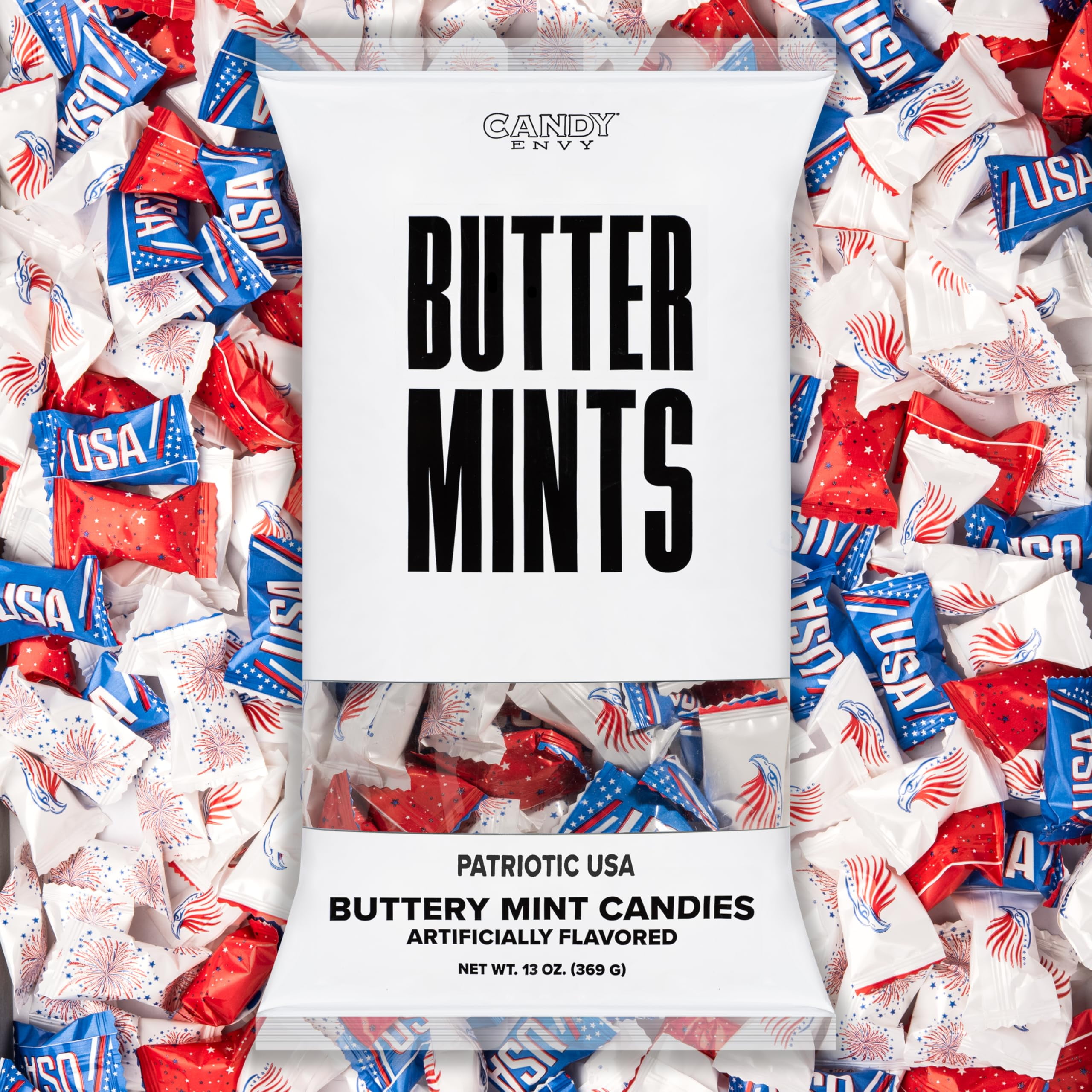 Candy Envy - Patriotic HMF23 USA Buttermints - 13 oz. Bag - Approximately 100 Individually ...