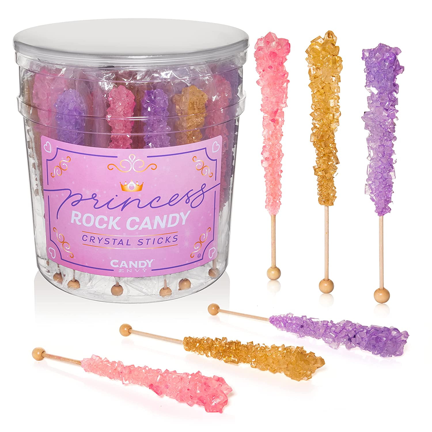 Candy Envy Princess Rock Candy, 3 Flavors, 36 Ct. Indiv. Wrapped ...