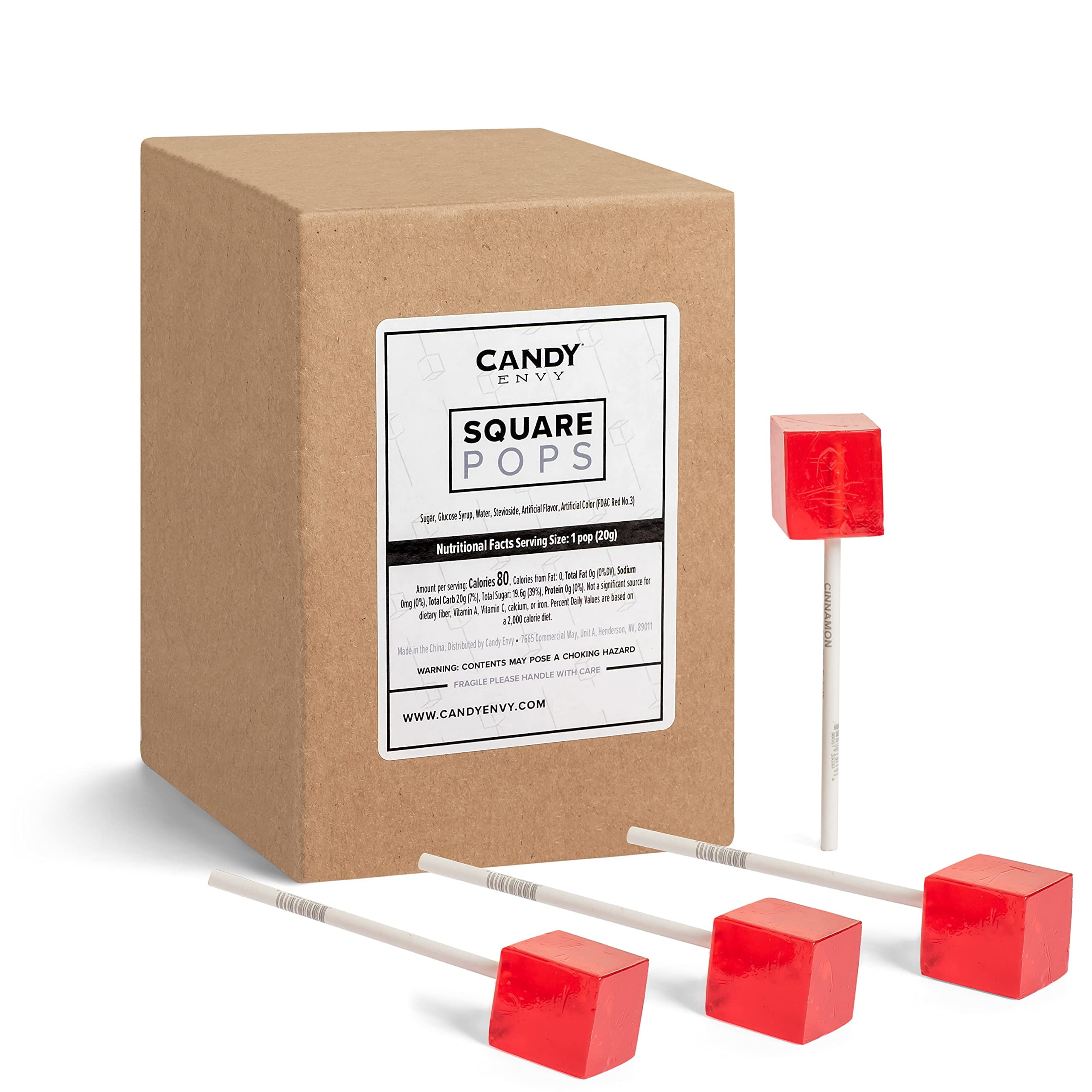 Candy Envy - Red ESF27 Square Pops - 24 Pack - Cinnamon Flavored ...