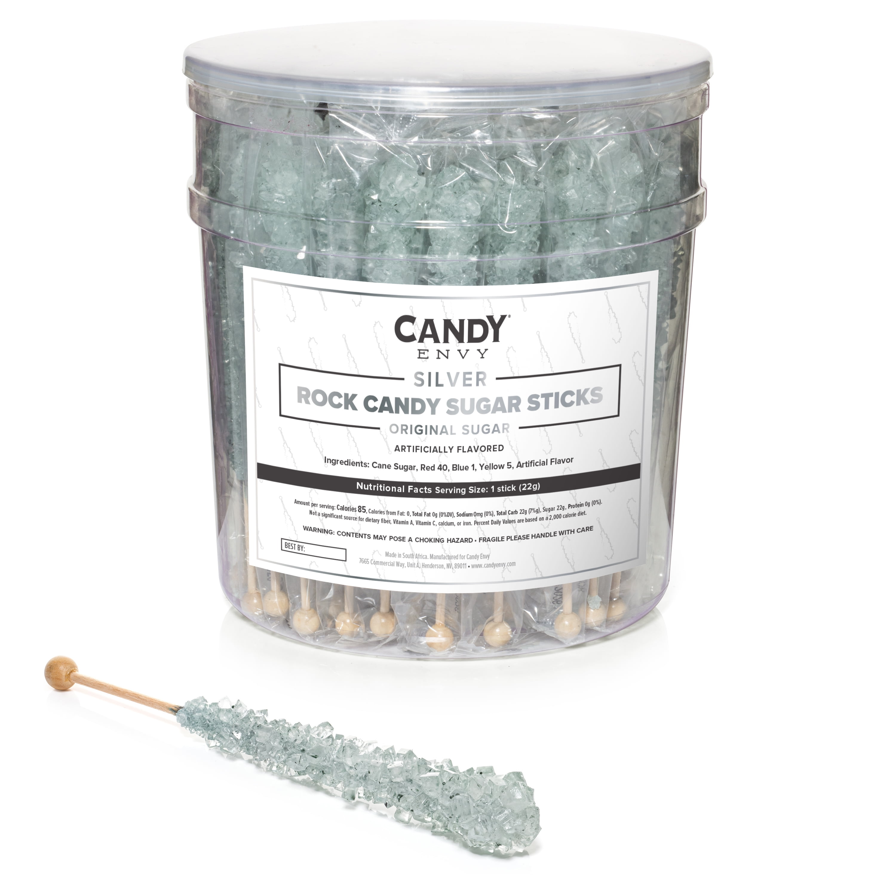 Candy Envy Silver Rock Candy, Original Sugar Flavor, 36 Ct. Indiv ...