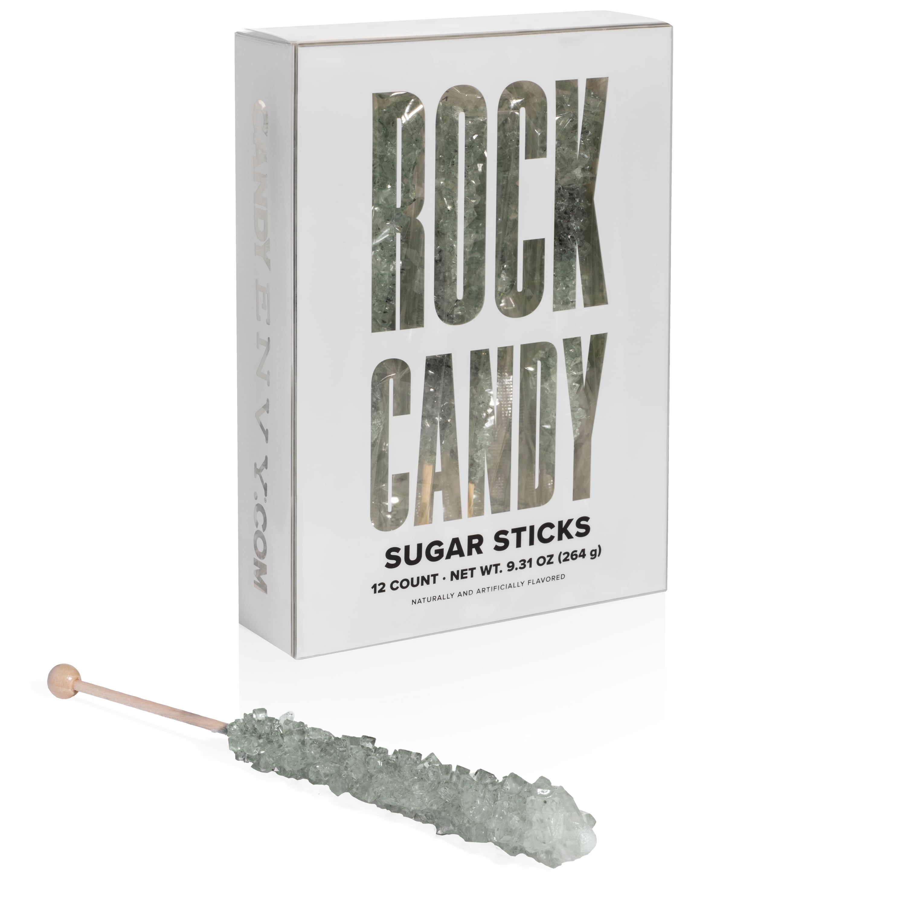 Candy Envy Silver Rock Candy Sugar Stick, Original Sugar Flavor, 12 Ct ...