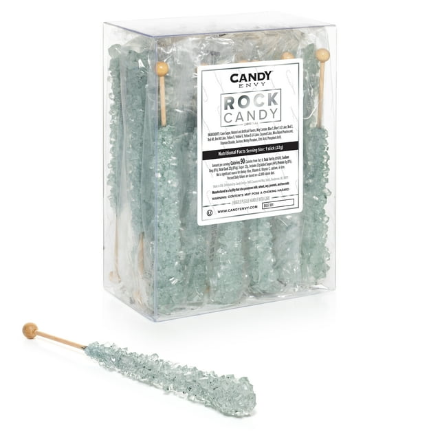 Candy Envy Silver Rock Candy Sugar Stick, Original Sugar Flavor, 24 Ct ...