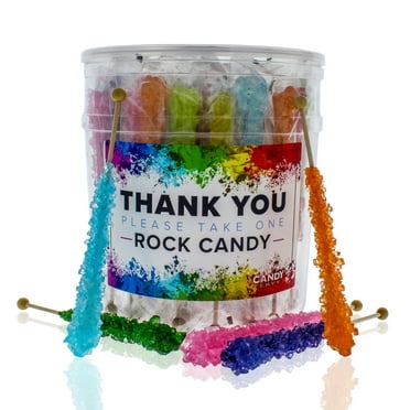 Candy Envy Bulk Sweet Rock Candy Sticks, Assorted Colors, 24 Count ...